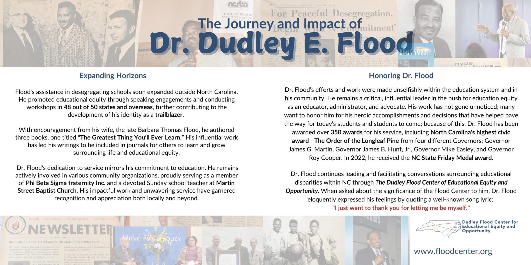 The Journey and Impact of Dr. Dudley E. Flood - Dudley Flood Center for ...